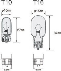 LEDのT10とT16の見分け方を教えて下さい。オークションで買ったのですが... - Yahoo!知恵袋