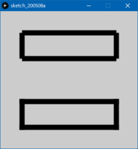 Processingについて - strokeCap()のsquareとpro... - Yahoo!知恵袋