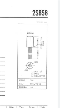 トランジスタ2sb56の、ECBの足の配置が色々調べましたがわかりません。三... - Yahoo!知恵袋