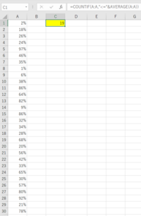 エクセル関数のcountifについての質問です。 - ある列にパーセン... - Yahoo!知恵袋
