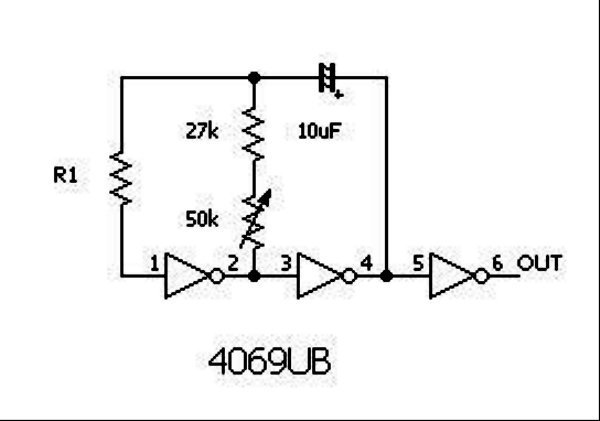 CMOSの4069UBで発振回路を作りました。回路図を下に示します。... - Yahoo!知恵袋