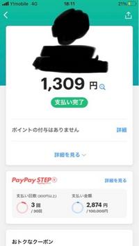 paypayについて質問です。この間paypayで支払いをしたら1300... - Yahoo!知恵袋