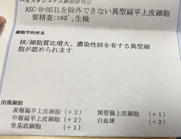 ASC-Hとは… - 分かりやすく教えて欲しいです。子宮頸がん検診... - Yahoo!知恵袋