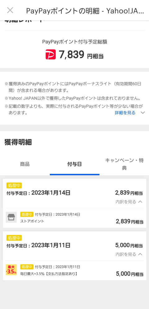 ポイント内訳PayPayポイント10,962円相当（5%）※毎日最大+3.5％... - Yahoo!知恵袋